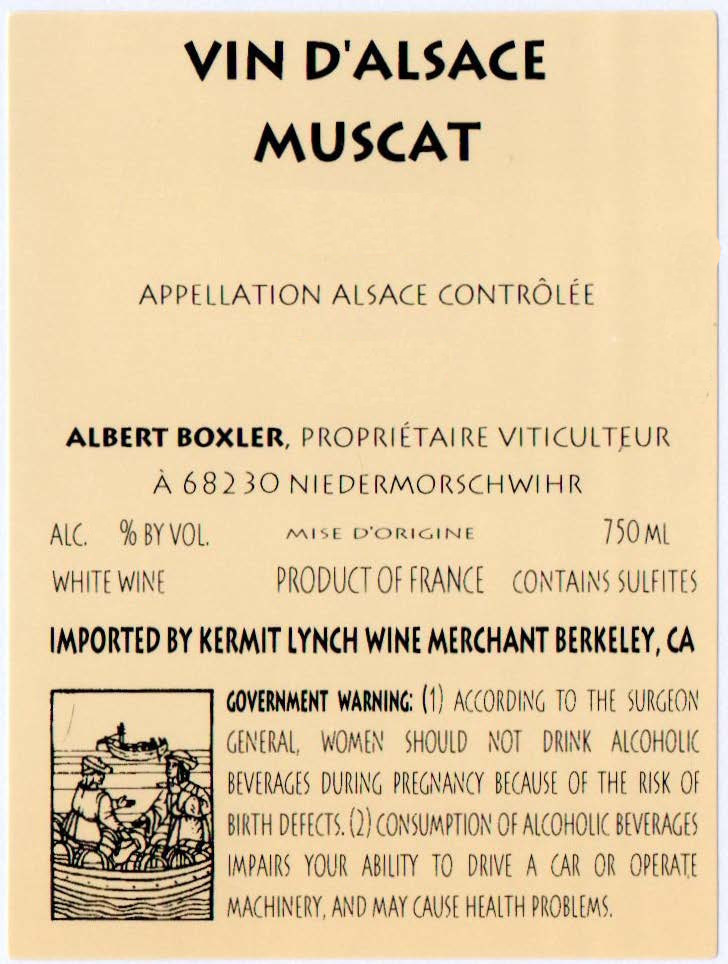 2020 Albert Boxler - Muscat. MacArthur Beverages