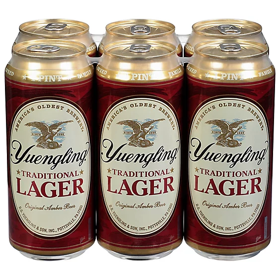 Yuengling Brewery Traditional Lager 6pk 16oz can. MacArthur Beverages
